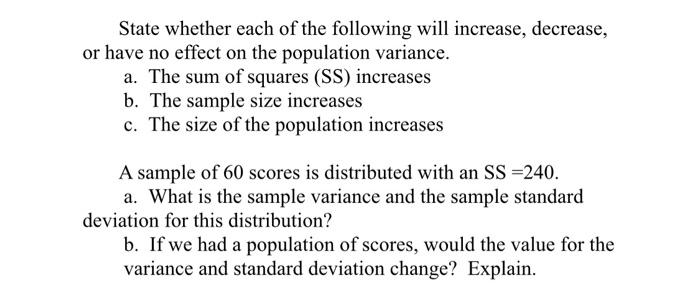 Solved State whether each of the following will increase, | Chegg.com