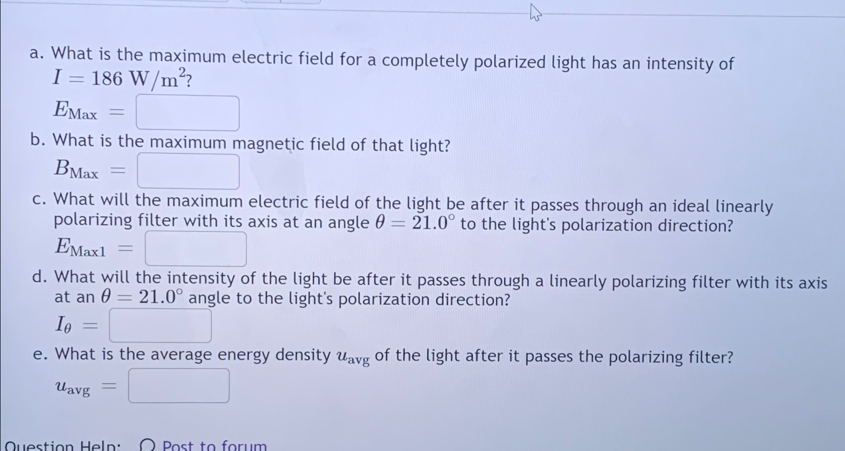 Solved a. ﻿What is the maximum electric field for a | Chegg.com