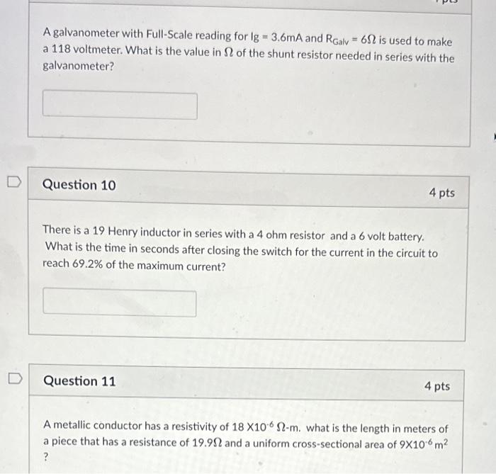 Solved A galvanometer with Full-Scale reading for lg=3.6 mA | Chegg.com