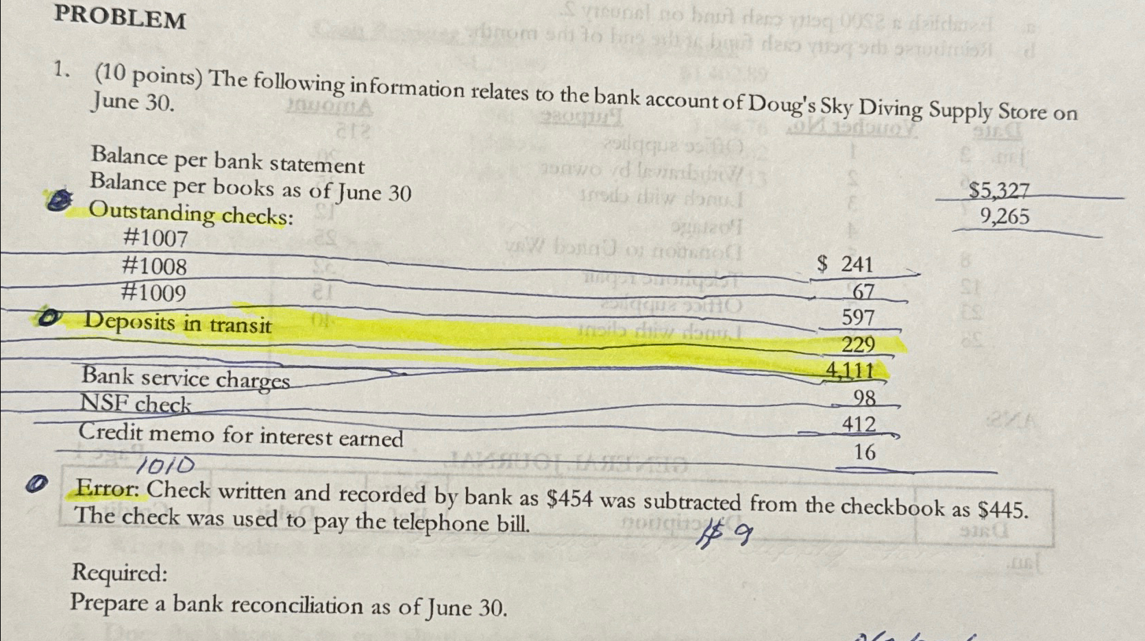 Solved PROBLEM(10 ﻿points) ﻿The following information | Chegg.com