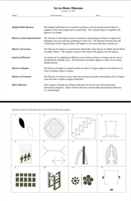 Seven Basic Illusions Natre: Cimitewher Dute | Chegg.com