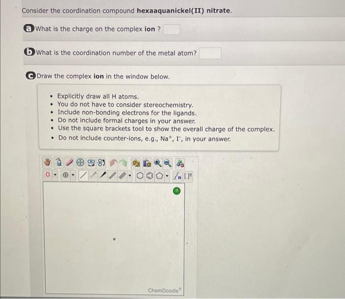 Solved Consider the coordination compound hexaaquanickel(II) | Chegg.com