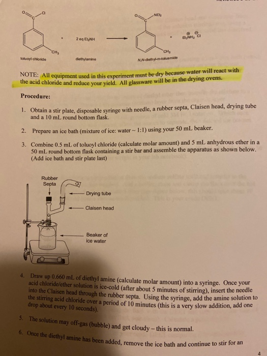 Solved Reviewed 3-20-14 -META-TOLUAMIDE (DEET) EXPERIMENT 8: | Chegg.com