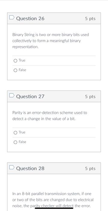 Solved Binary String is two or more binary bits used | Chegg.com