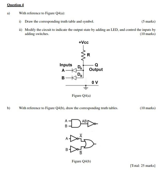 Solved a) With reference to Figure Q4(a): i) Draw the | Chegg.com