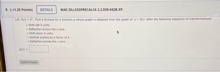 Solved Let f(x)=x2. Find a formula for a function g whose | Chegg.com
