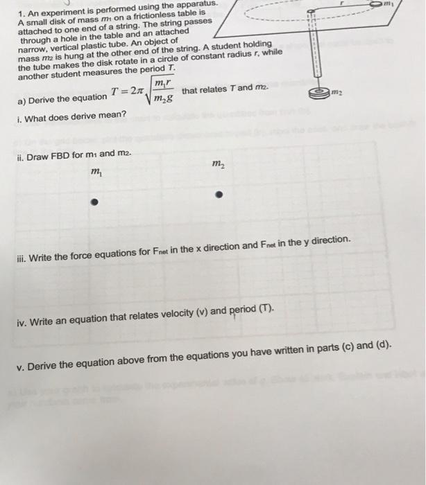 Solved 1. An experiment is performed using the apparatus. A | Chegg.com