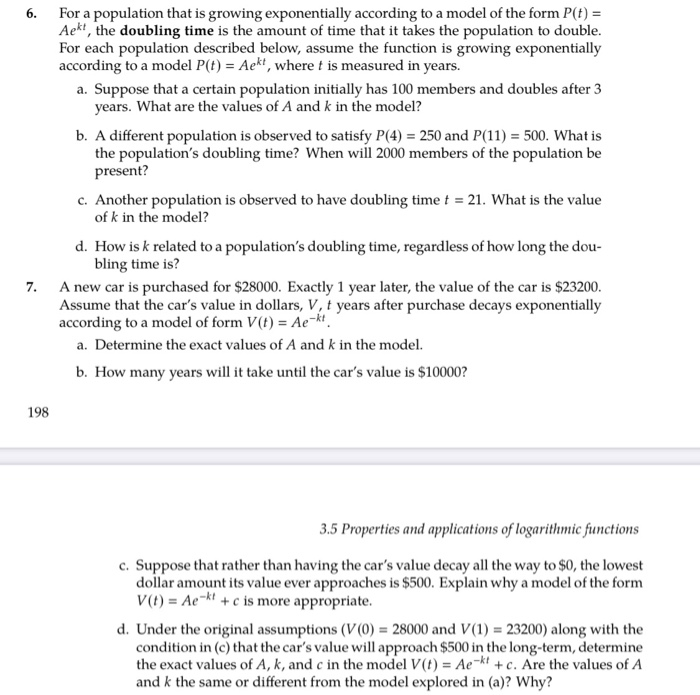Solved 6. For a population that is growing exponentially | Chegg.com