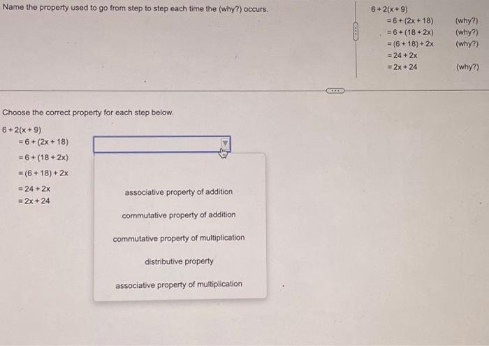 Solved Name the property used to go from step to step each | Chegg.com