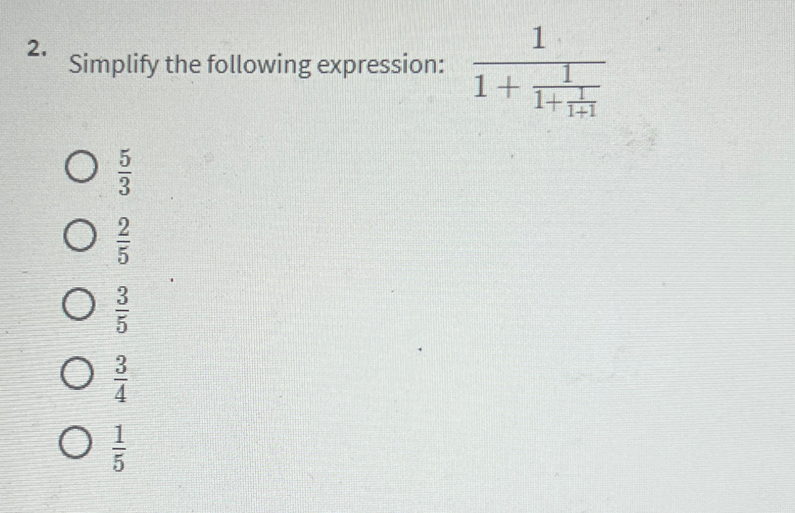Solved Simplify the following expression: | Chegg.com