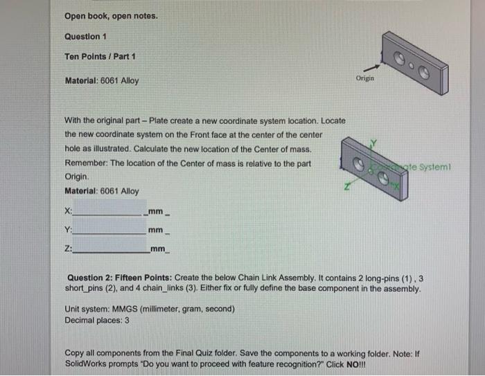 Open book, open notes. Question 1 Ten Points / Part 1 | Chegg.com