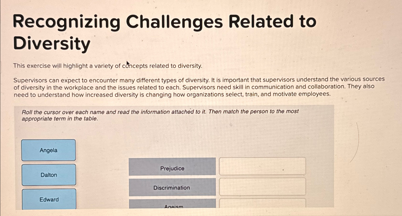 Solved Recognizing Challenges Related to DiversityThis | Chegg.com