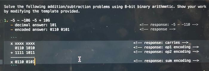 Solved Solve The Following Addition Subtraction Problems Chegg