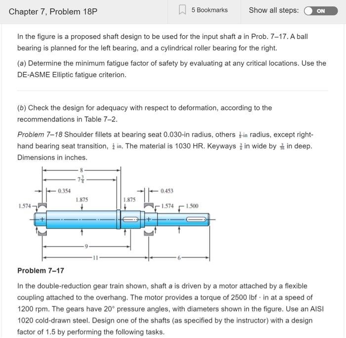 Solved Chapter 7, Problem 18P 5 Bookmarks Show all steps: ON | Chegg.com