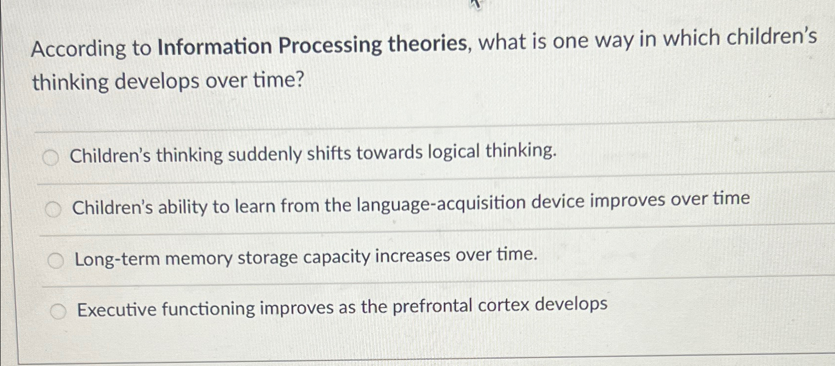 Solved According to Information Processing theories, what is | Chegg.com