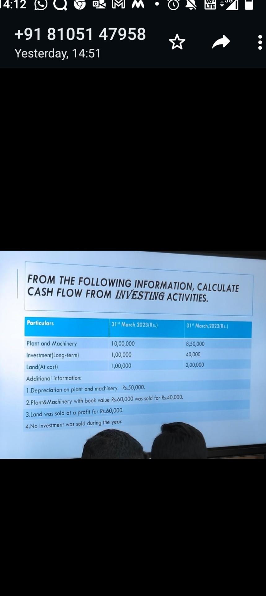 Solved FROM THE FOLLOWING INFORMATION, CALCULATE CASH FLOW | Chegg.com