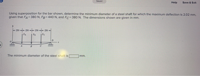 Solved Saved Help Save & Exit Using superposition for the | Chegg.com