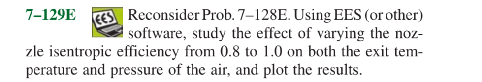 Solved 7-129E ﻿Reconsider Prob. 7-128E. ﻿Using EES (or | Chegg.com