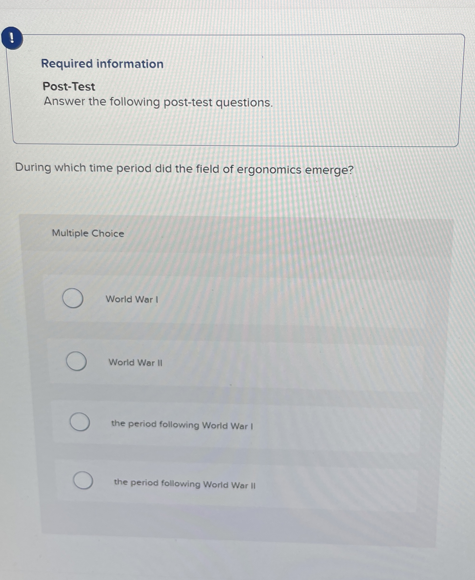 Solved !Required informationPost-TestAnswer the following | Chegg.com