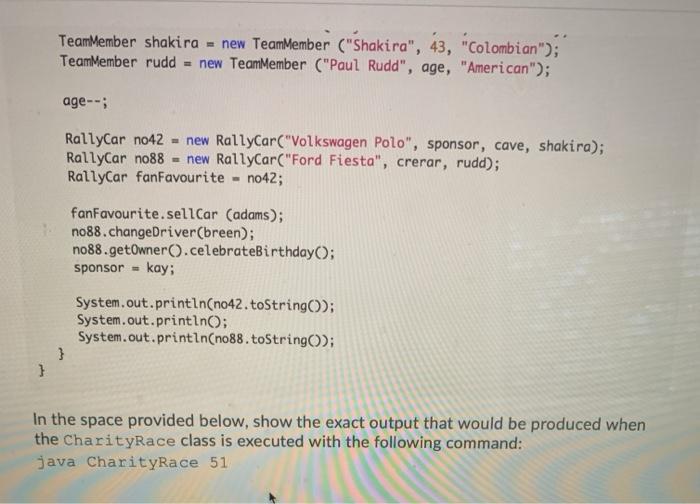 Solved Examine the following Javadoc documentation for a | Chegg.com