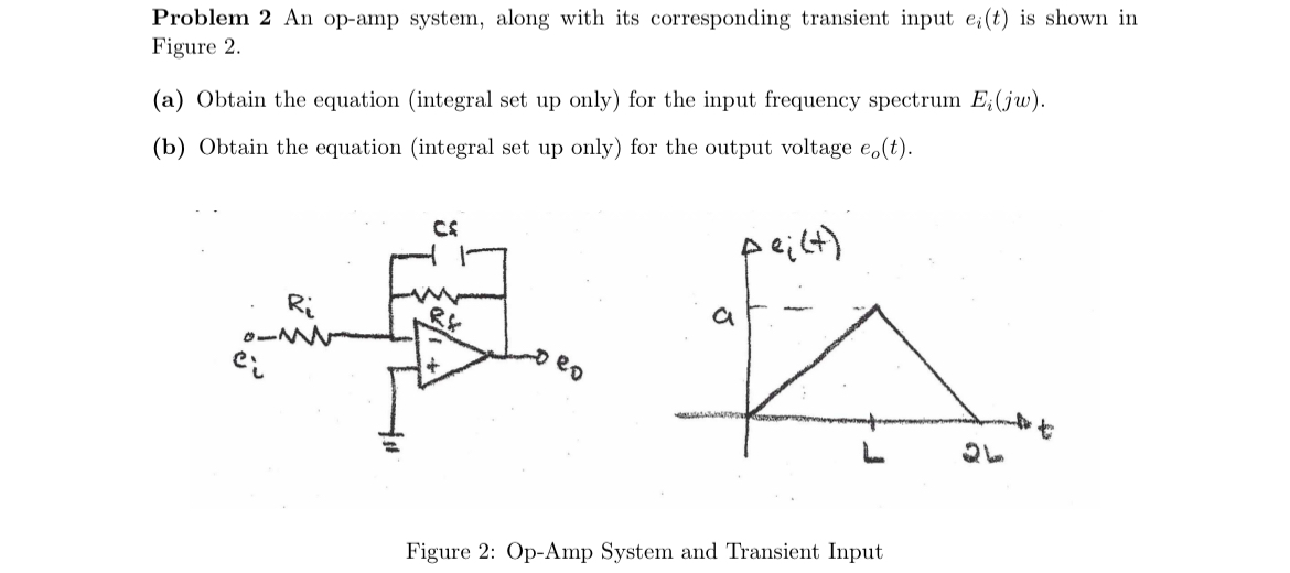Solved Problem 2 An op-amp system, along with its | Chegg.com