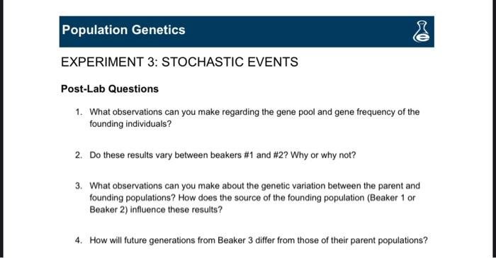 Solved EXPERIUENT 3: STOCHASTIC EVENTS Sucpose that the same | Chegg.com
