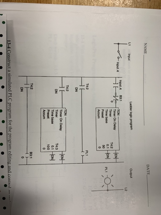 Solved 13-3 The PLC program shown is supposed to execute to | Chegg.com