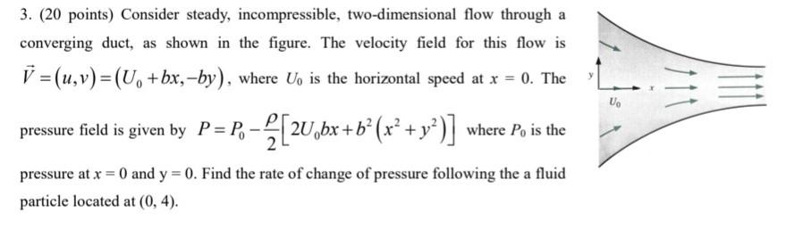 Solved 3. (20 points) Consider steady, incompressible, | Chegg.com Solved 3. (20 points) Consider steady, incompressible, | Chegg.com