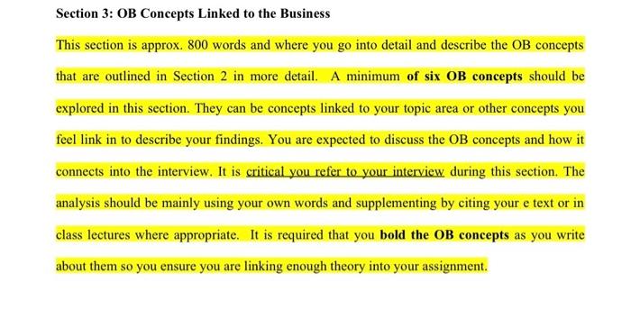 Solved Section 1: Executive Summary (approx. 200 worus) This | Chegg.com