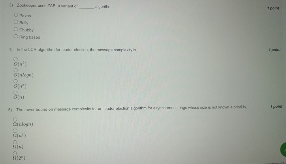 Solved Zookeeper uses ZAB, a variant of algorithm.1 | Chegg.com
