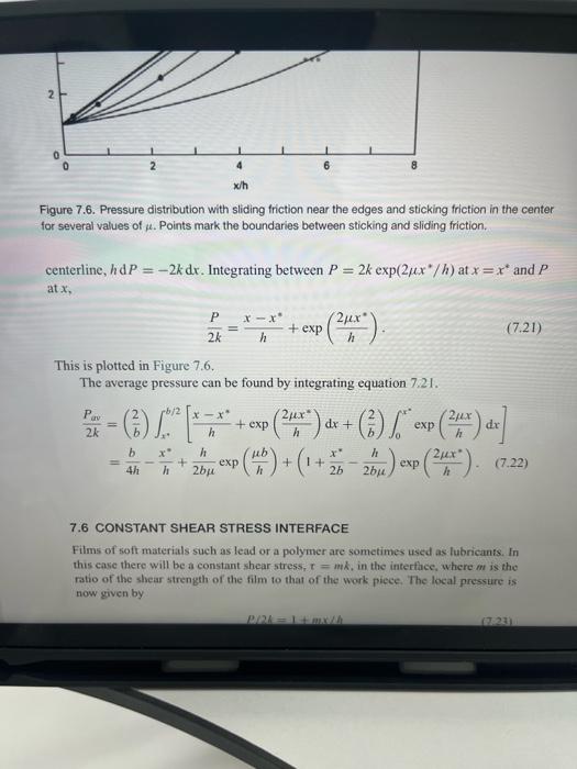 Solved Figure 7.6. Pressure distribution with sliding | Chegg.com