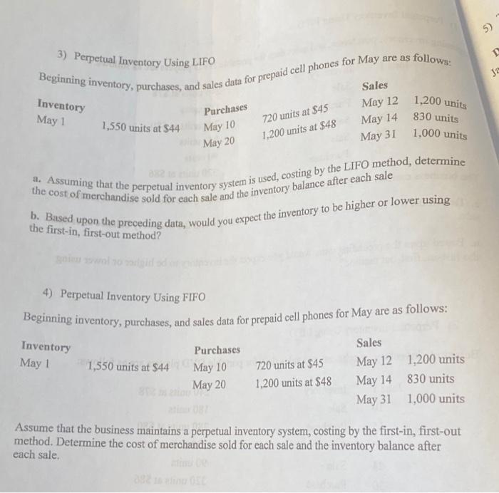 Exercise 3 a. b. ExERCISE 4 5) The | Chegg.com