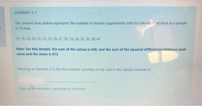 Solved SCENARIO 3-3 The ordered array below represents the | Chegg.com