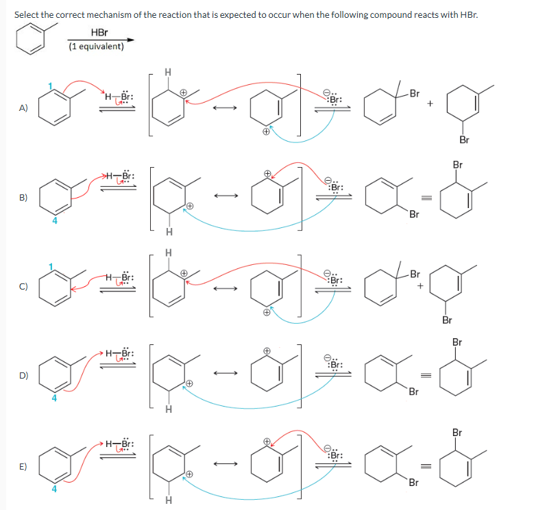Select the correct mechanism of the reaction that is | Chegg.com