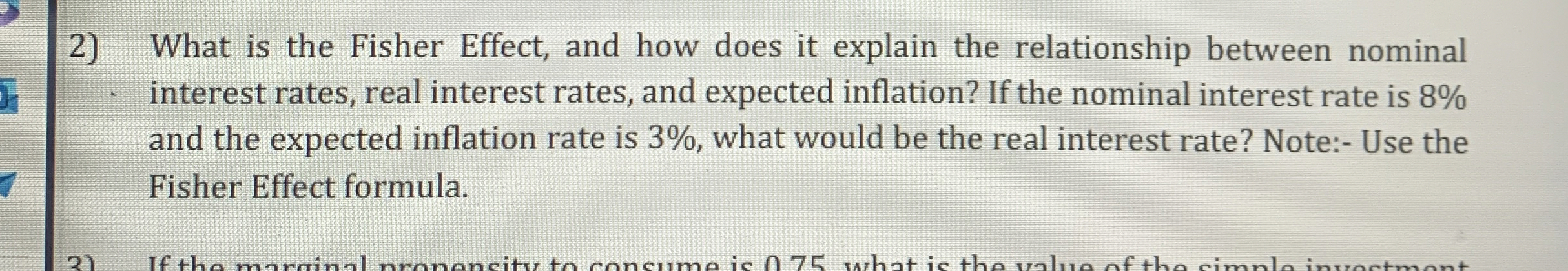 Solved What is the Fisher Effect, and how does it explain | Chegg.com