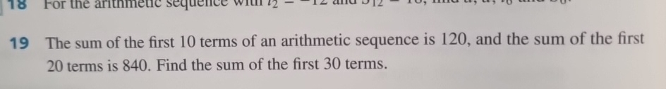 Solved 19 the Sum Of The First 10 terms Of An Arithmetic