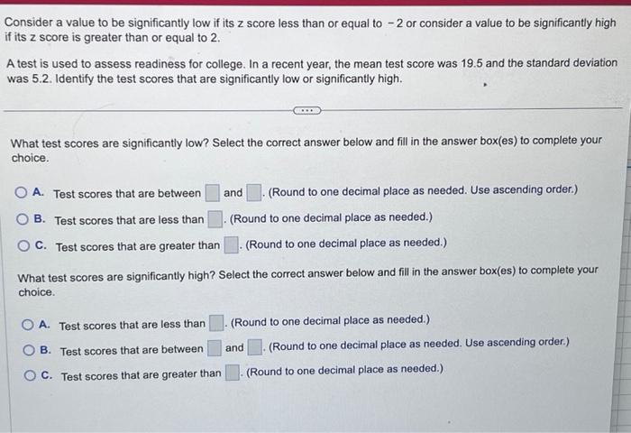Solved Consider a value to be significantly low if its z | Chegg.com