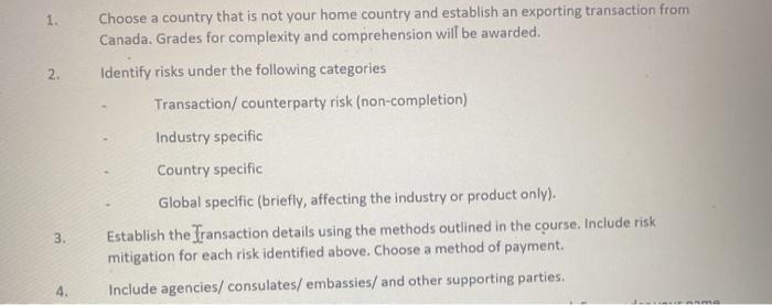 Solved 1. 2. Choose a country that is not your home country | Chegg.com