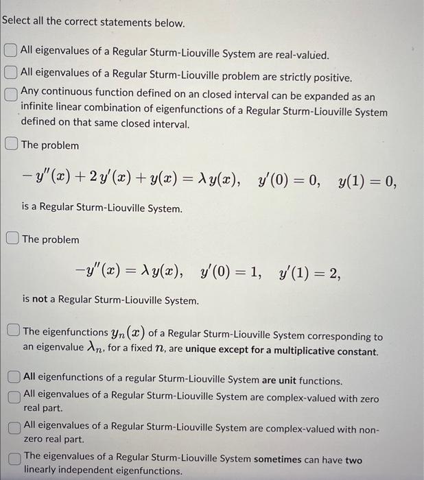 Solved Select all the correct statements below. All | Chegg.com