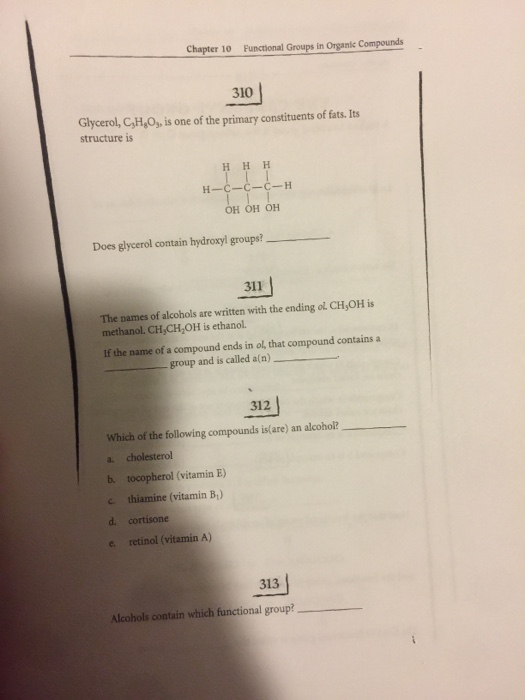Solved Functional Groups in Organic Compounds Functional | Chegg.com