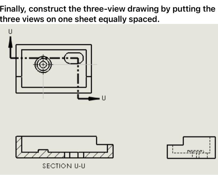 Solved Need help with the dimensions for the Three-View | Chegg.com