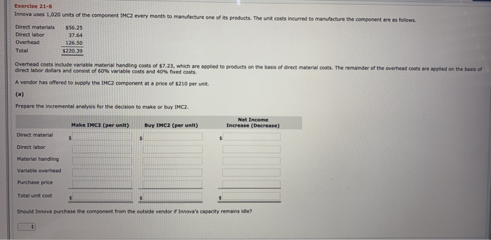 Solved innova uses 1,020 units of the component imc2 every | Chegg.com