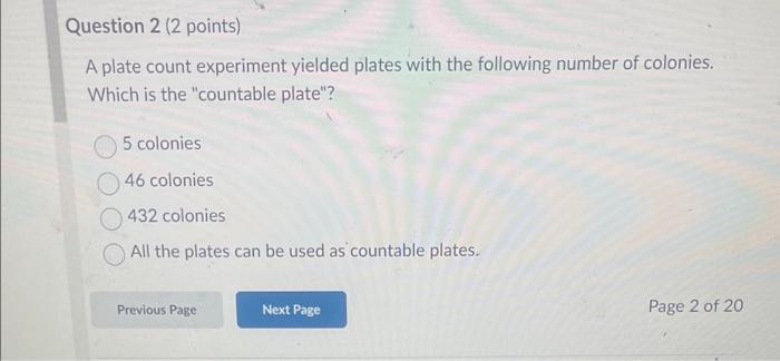 Solved A plate count experiment yielded plates with the | Chegg.com