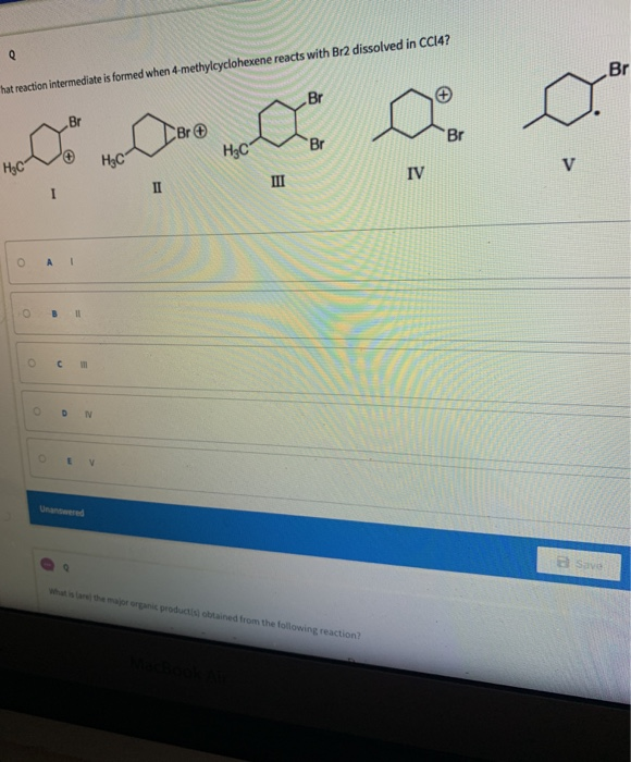 Solved Q Br hat reaction intermediate is formed when | Chegg.com