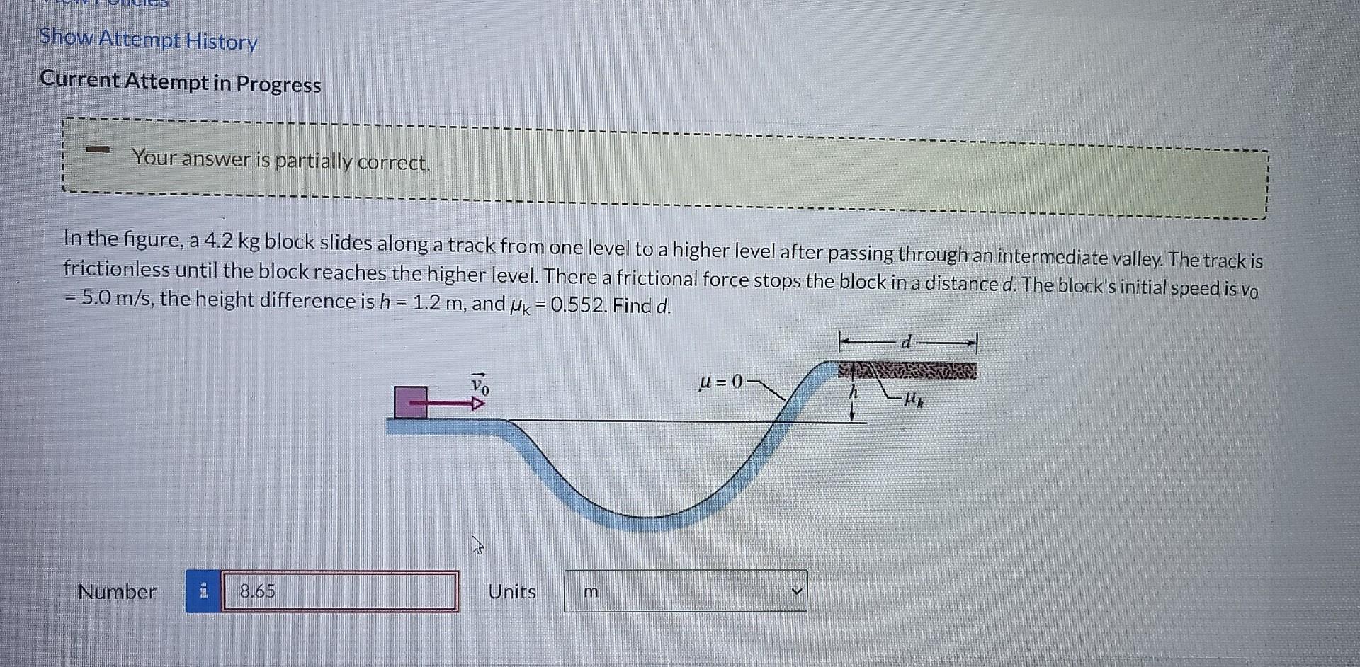 Solved In the figure, a 4.2 kg block slides along a track | Chegg.com