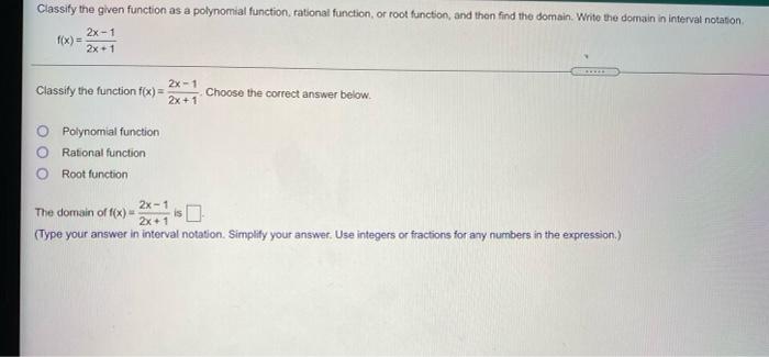 Solved Classify the given function as a polynomial function, | Chegg.com