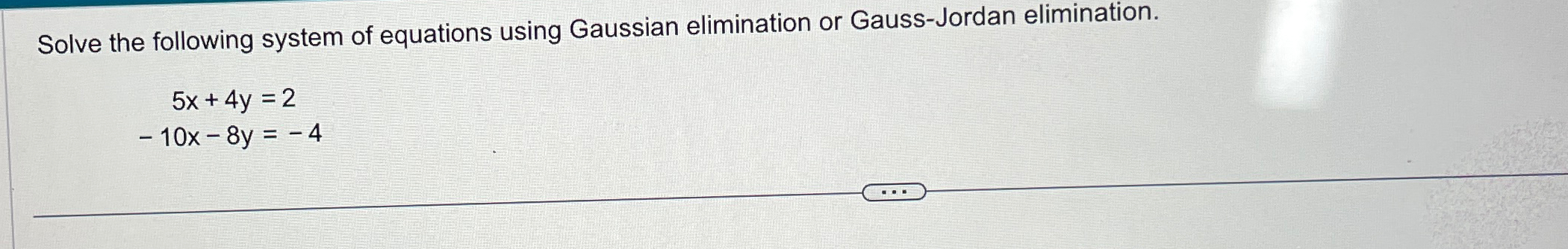 Solved Solve the following system of equations using | Chegg.com