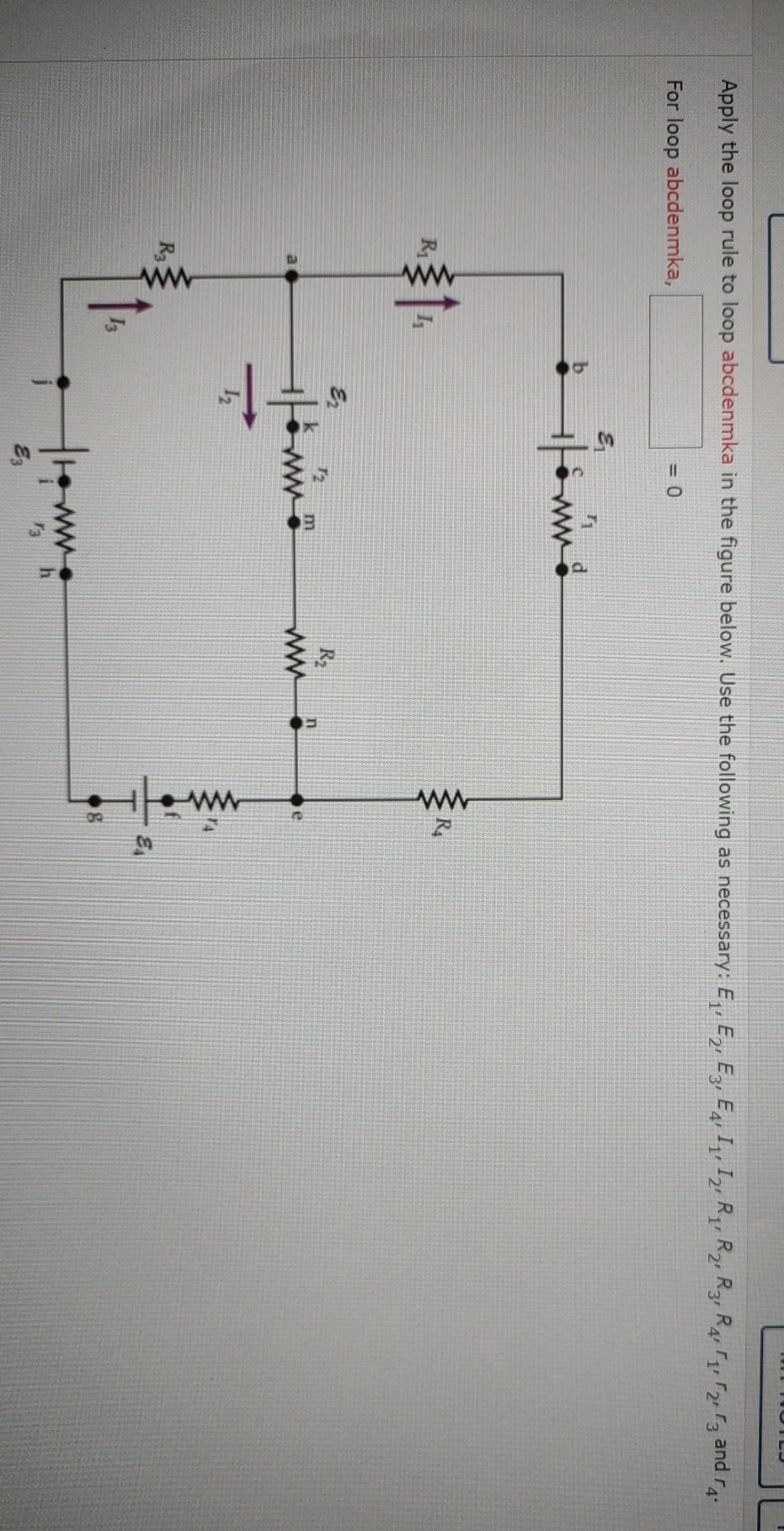 Solved Apply the loop rule to loop abcdenmka in the figure | Chegg.com
