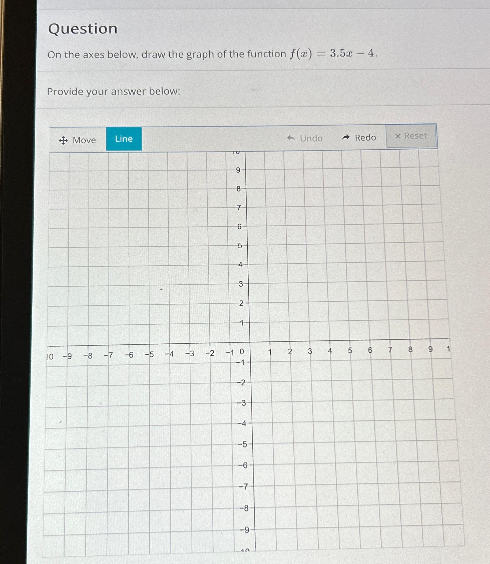 Solved QuestionOn the axes below, draw the graph of the | Chegg.com