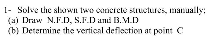 Solved 1- Solve the shown two concrete structures, manually; | Chegg.com